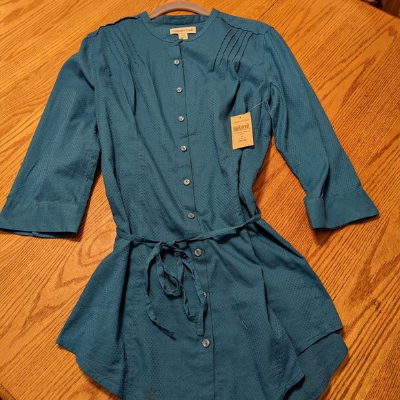 Coldwater Creek | Tops | Button Down Tunic Nwt Turquoise Medium 12 ...